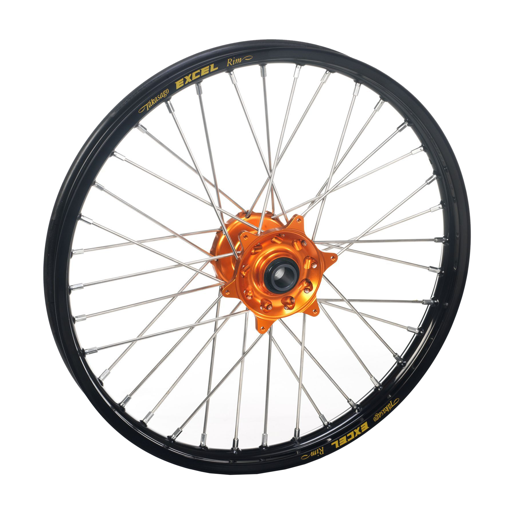 KTM Supermoto Front Wheel 17x3.50 Black Rim Orange Hub - Haan Wheels