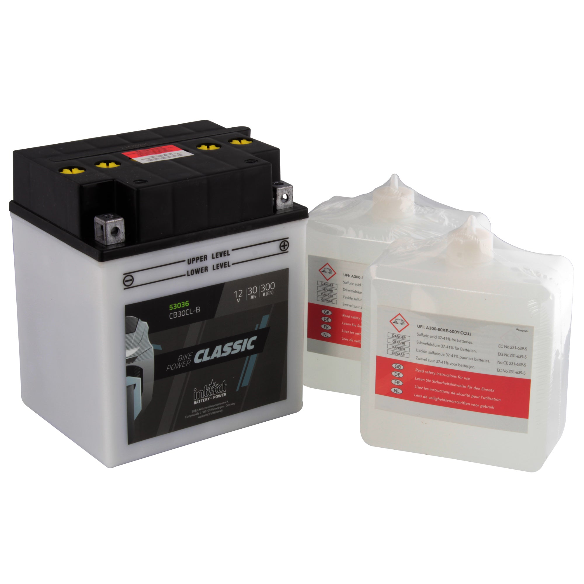 intAct CB30CL-B Classic Motorcycle Bike-Power Battery With Acid Pack