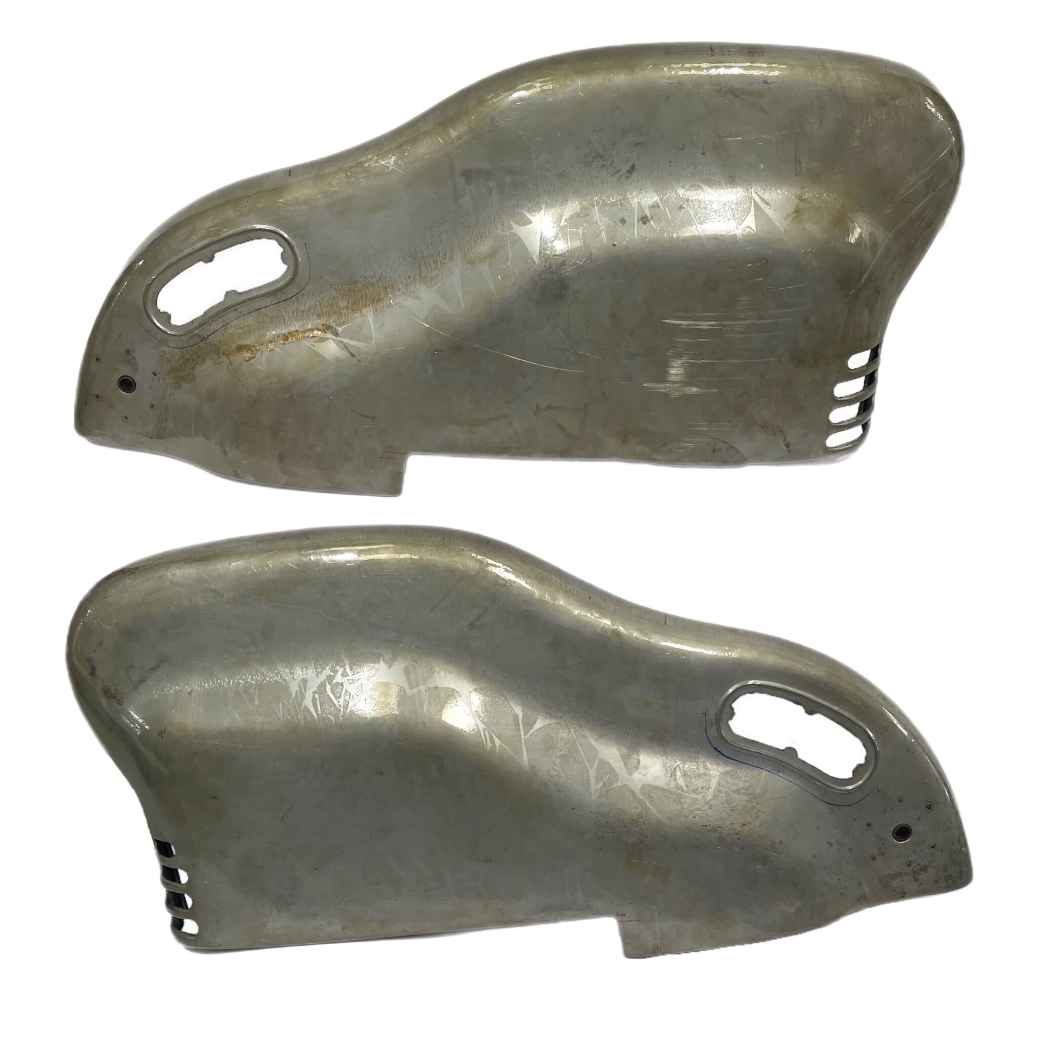 Lambretta LD 125 150 Side Panels with Handle Holes - Bare Metal