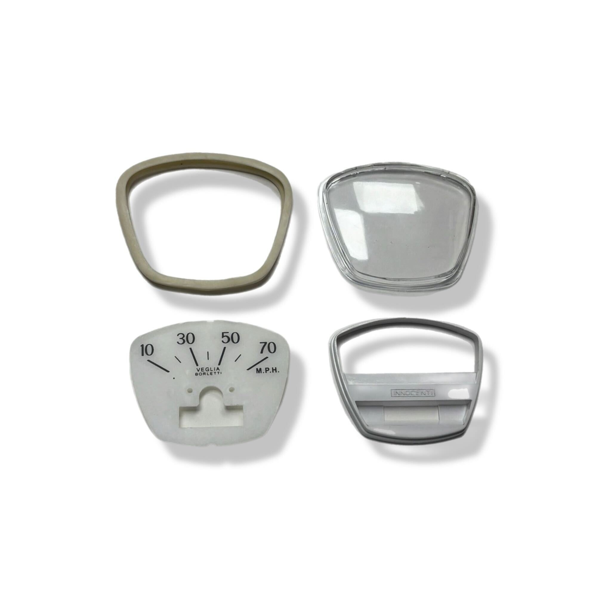 Lambretta Series 3 Li SX TV Speedometer 70 MPH White Face Lens and Ins