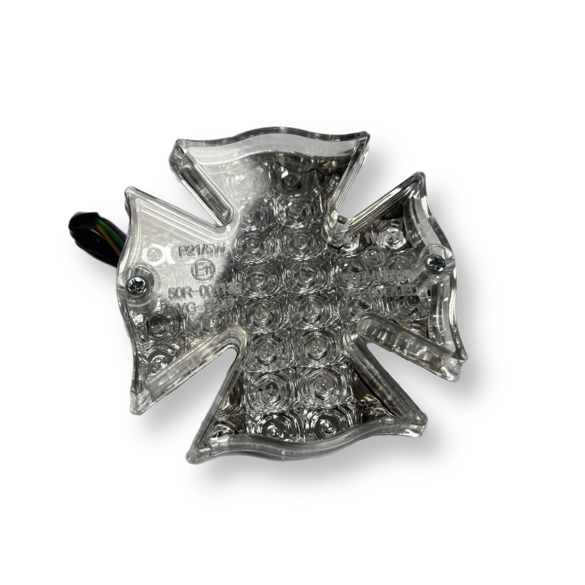 Maltese Cross Custom LED Chrome Stop Tail Light Unit