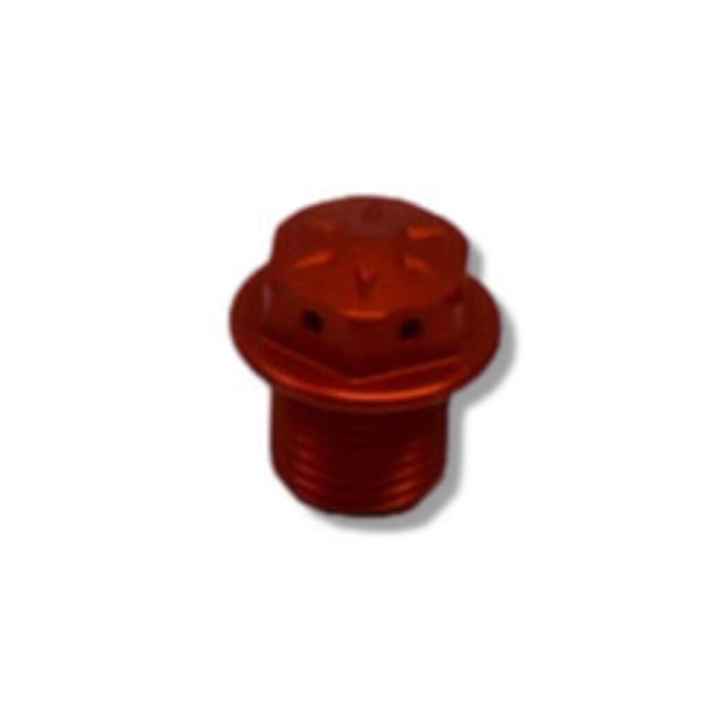 Lambretta S1-3 Li GP SX TV J Lui CNC Oil Drain Plug with Magnet - Red