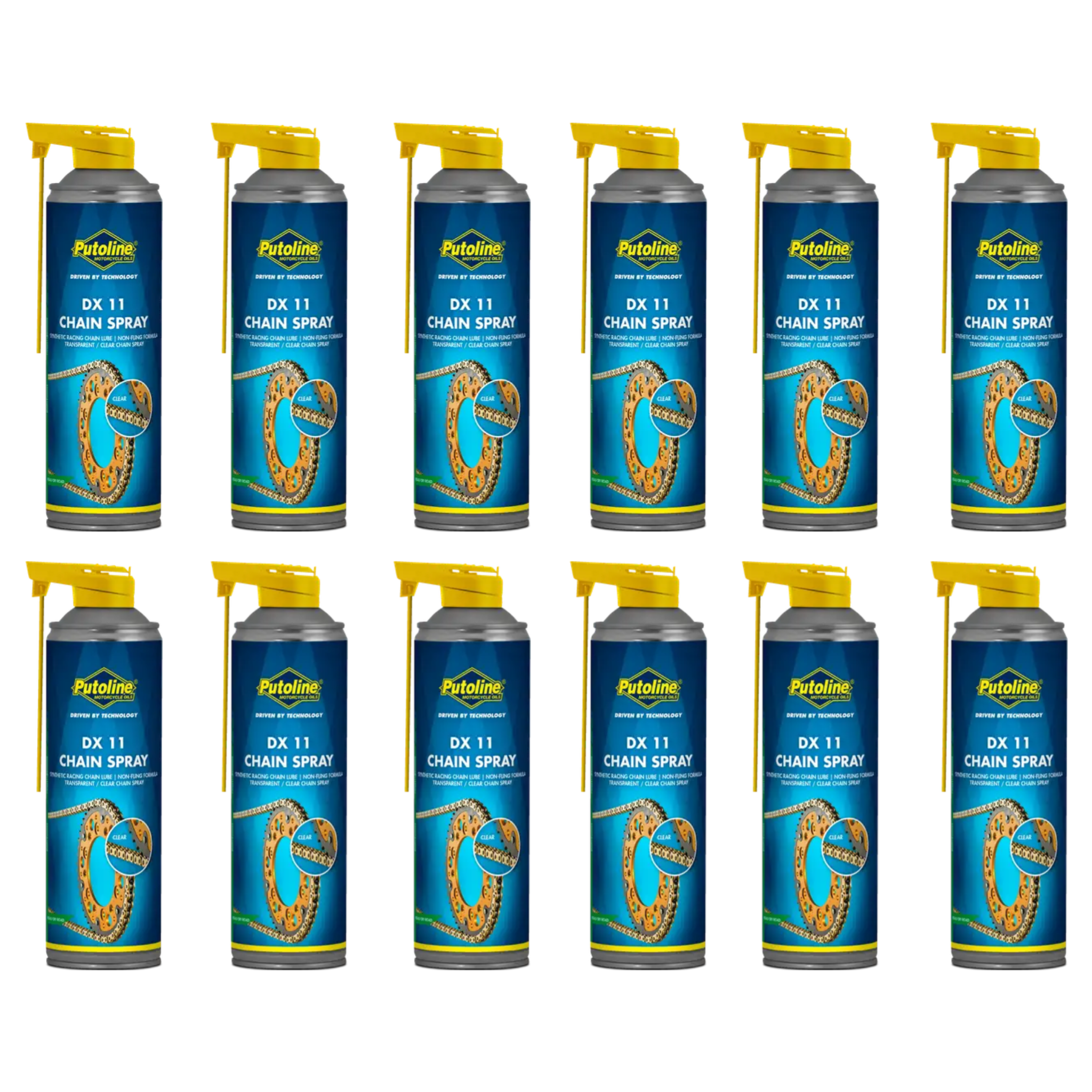 Putoline DX11 High Performance On/Off Road Chain Spray Lube 600ml - 12