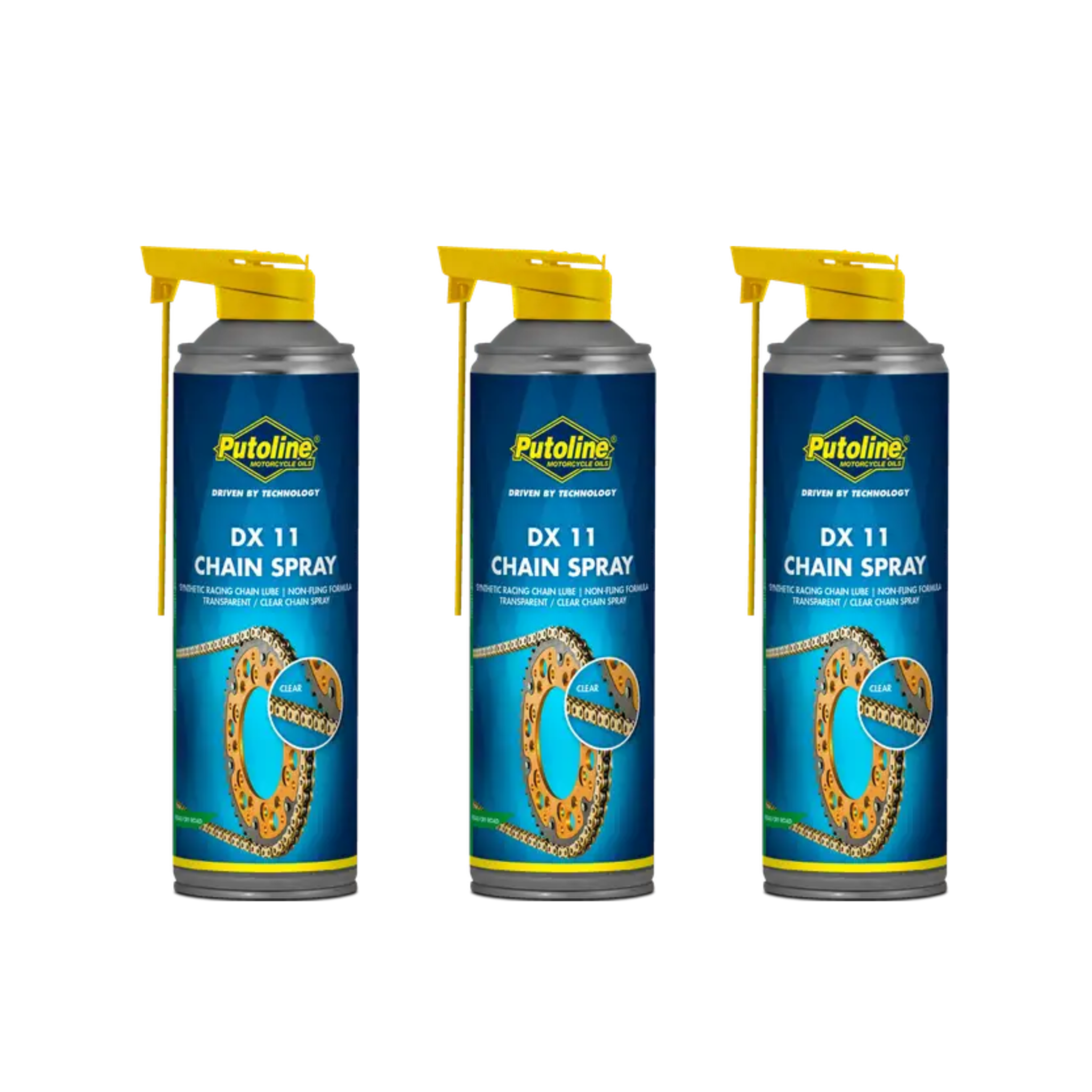 Putoline DX11 High Performance On/Off Road Chain Spray Lube 600ml 3 Pa