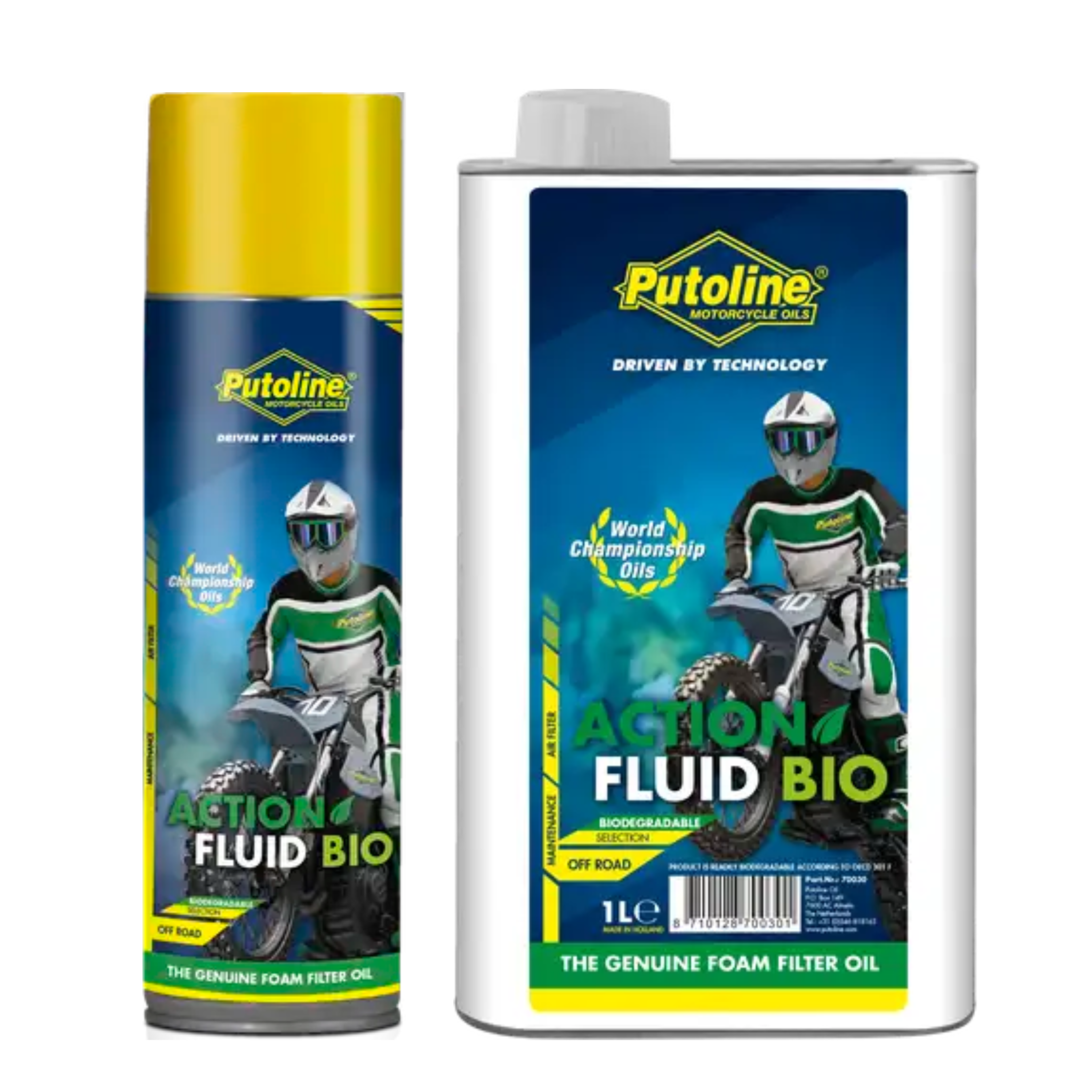 Putoline Action Fluid Bio 1 Litre and Bio Foam Air Filter Oil Spray 60