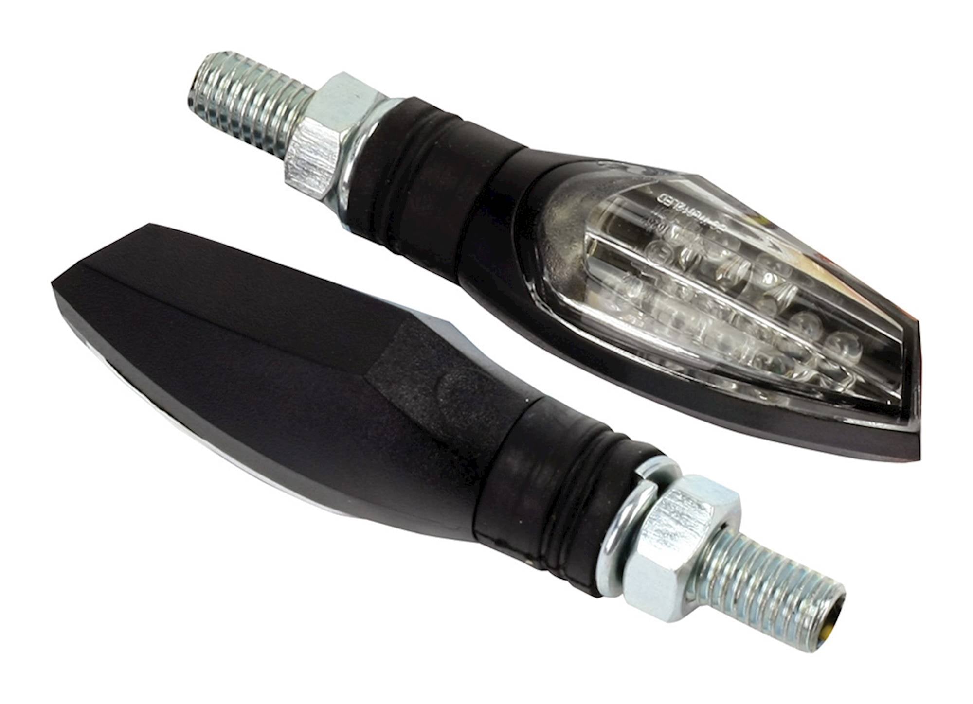 Bike It LED Shard Indicators Black Body Clear Lens Universal Fit