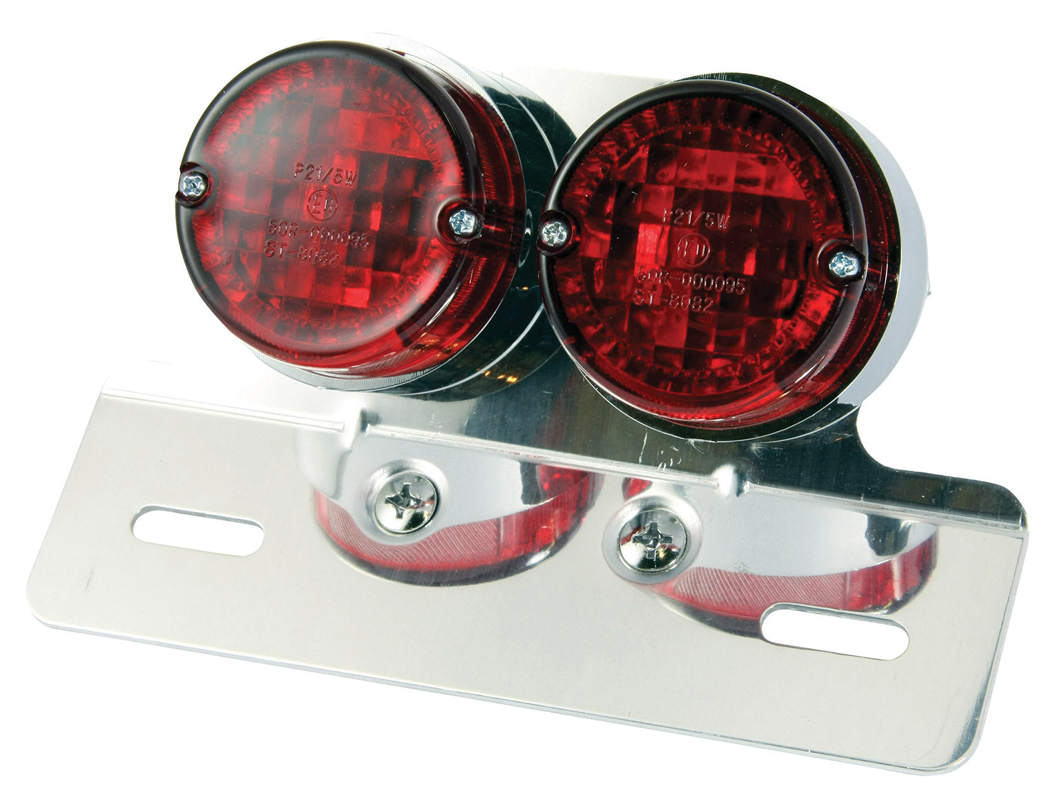 Bike It Chrome Surround Twin Universal Rear Light Custom Motorcycle