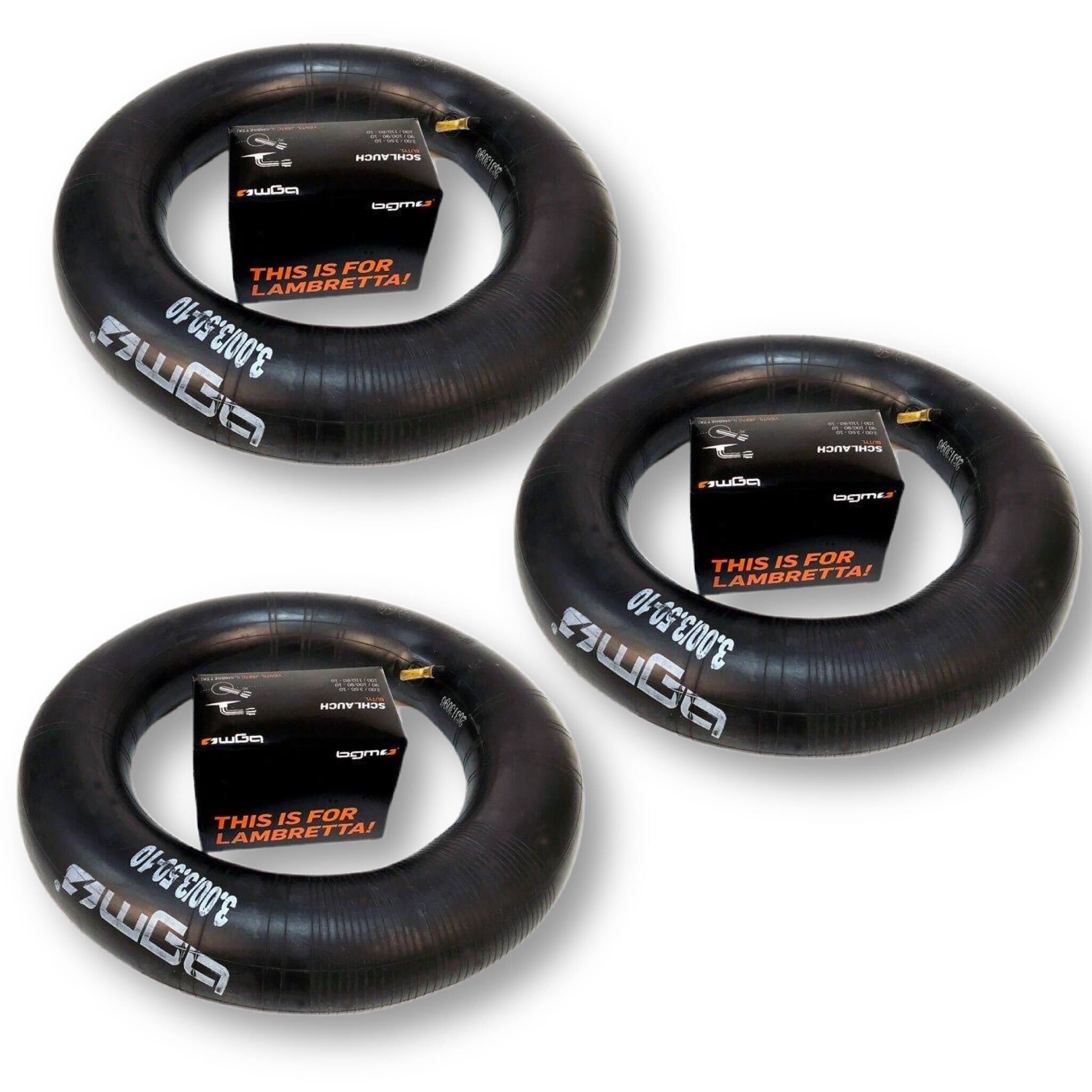 Lambretta BGM PRO 10 inch Inner Tube 45 Degree Valve- 3.50-10, 100/80-