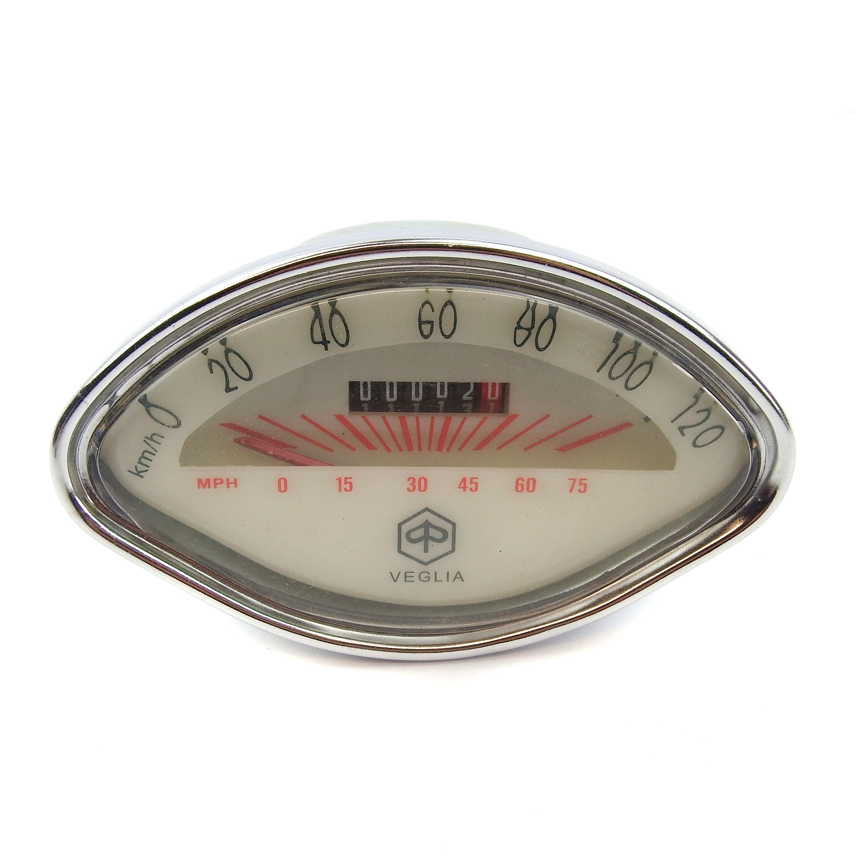 Vespa - Speedometer - Sprint/GS/SS/VBB - 120KMH/75MPH - White