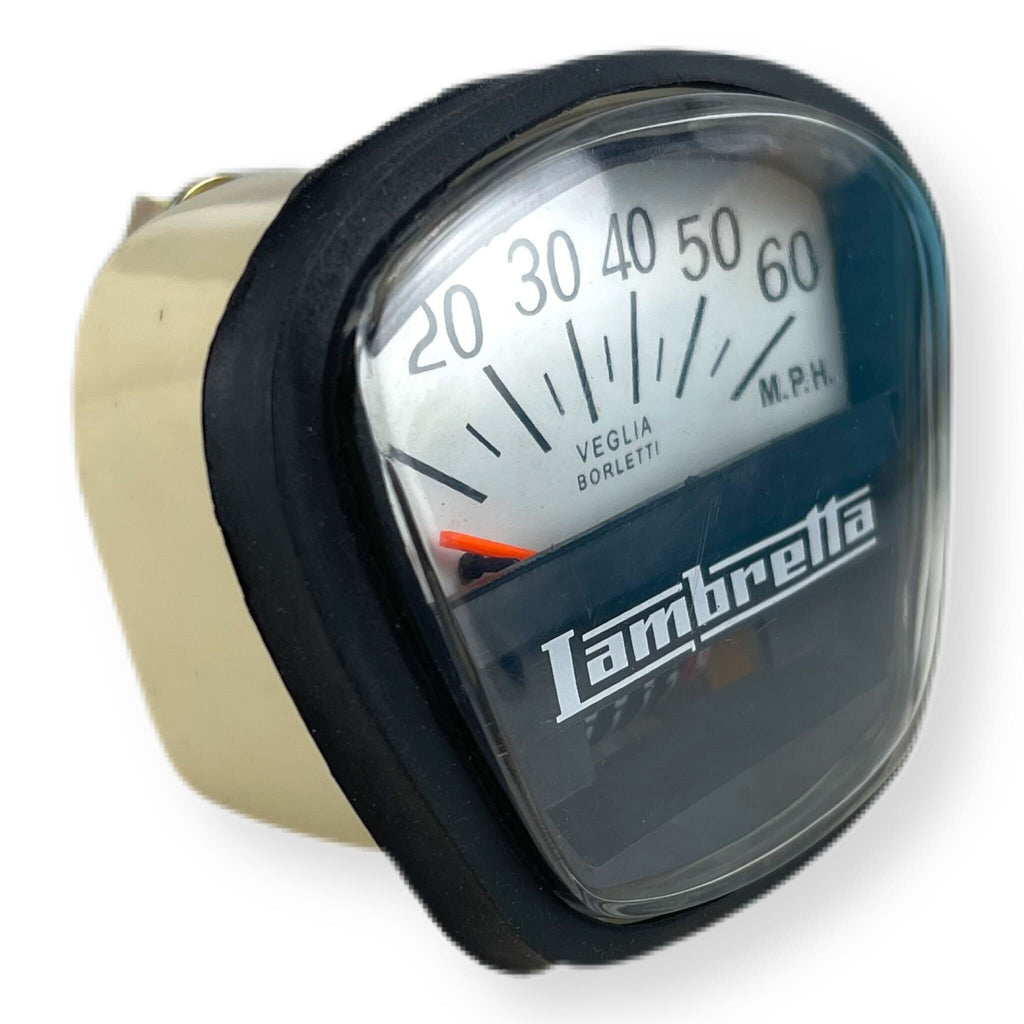 Lambretta GP DL Speedometer 60MPH with Black Face - Italian Fitting ...