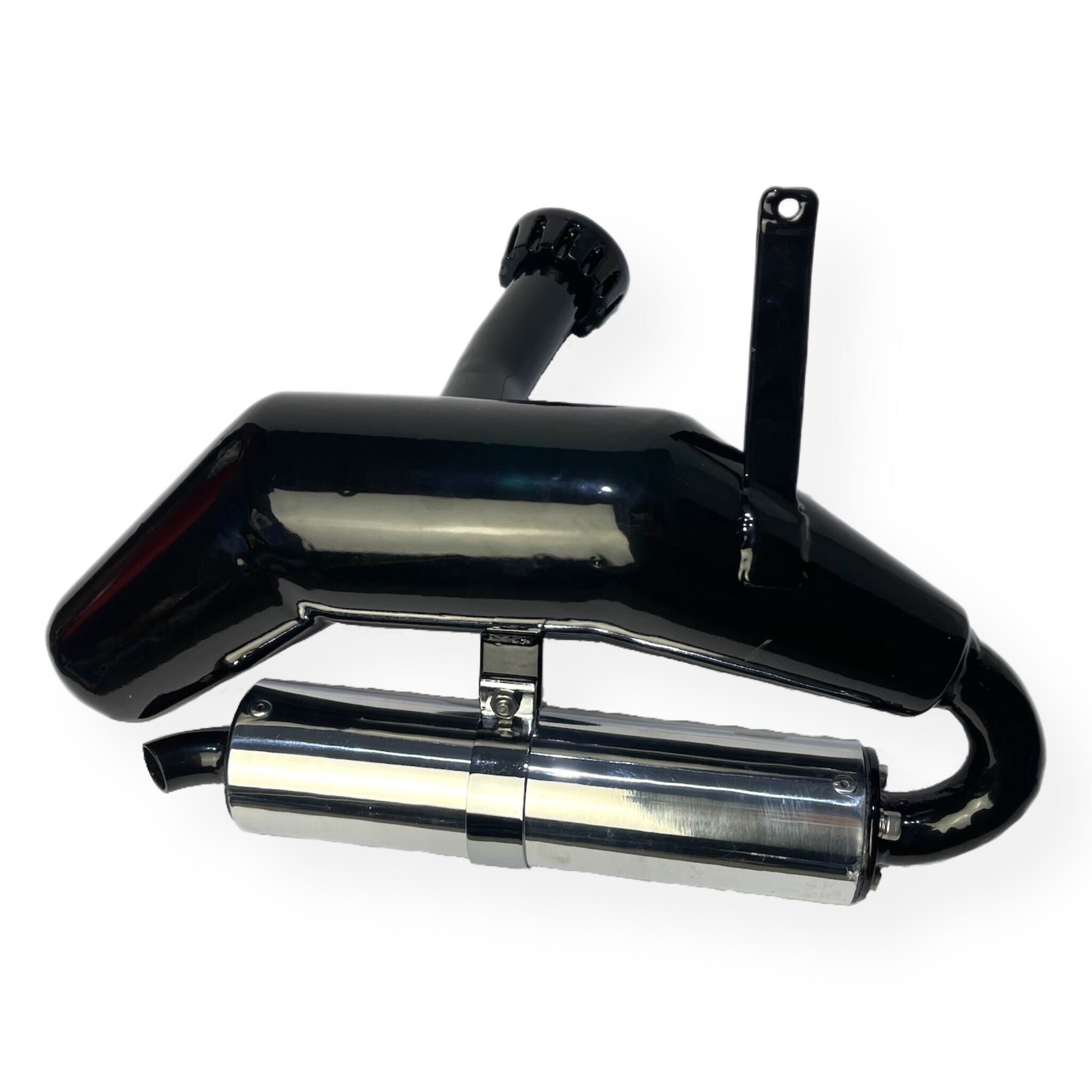 Lambretta LD Series 2 3 125-150cc Snail Pipe Exhaust - Black with Poli