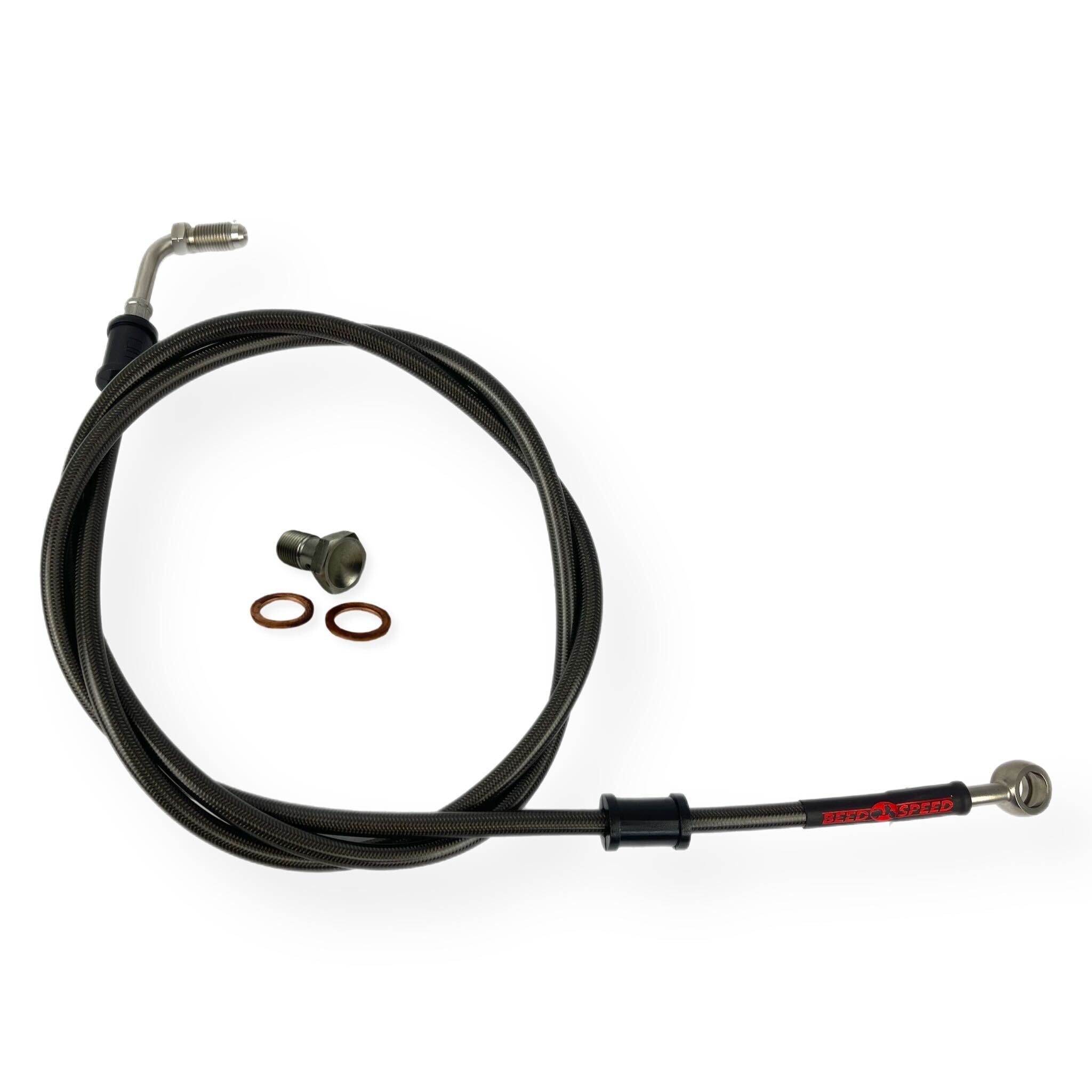 Vespa PX Disc LML HEL Stainless Hydraulic Front Brake Hose - Carbon